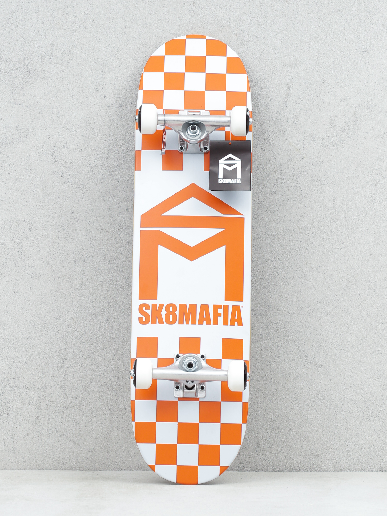 Skateboard Sk8Mafia House Logo (checker orange)