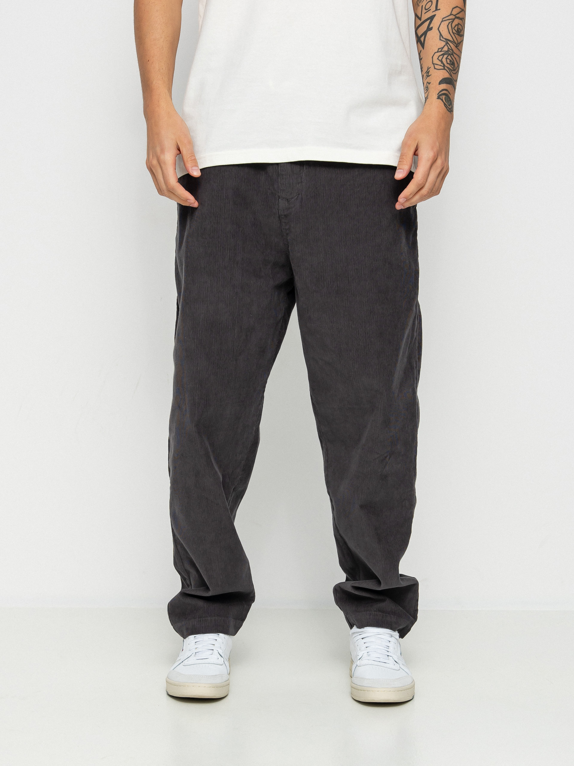 Kalhoty Quiksilver Cord Beach Cruiser - černá, šedá (tarmac)