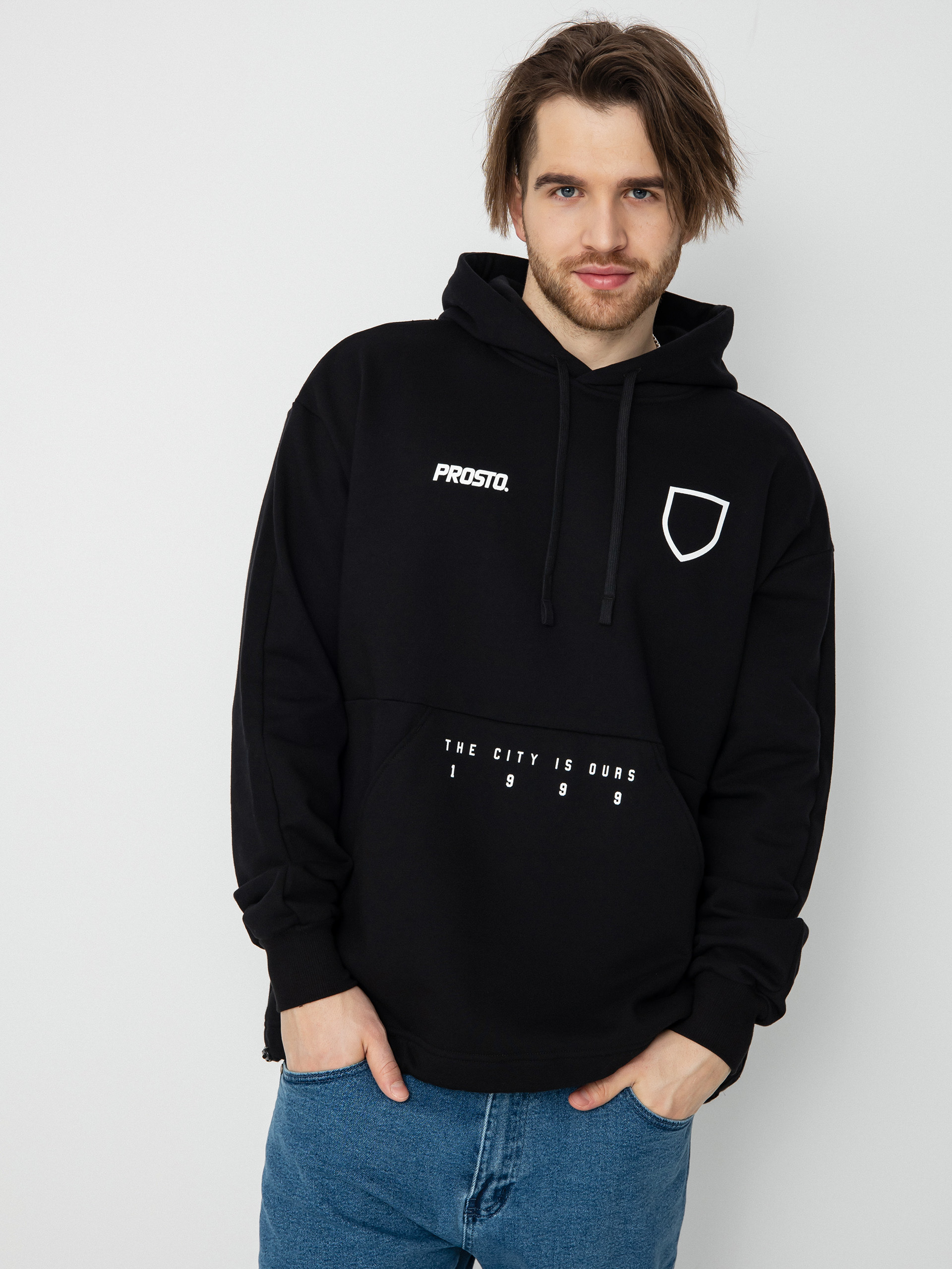 Mikina s kapucí Prosto Article HD - černá (black)