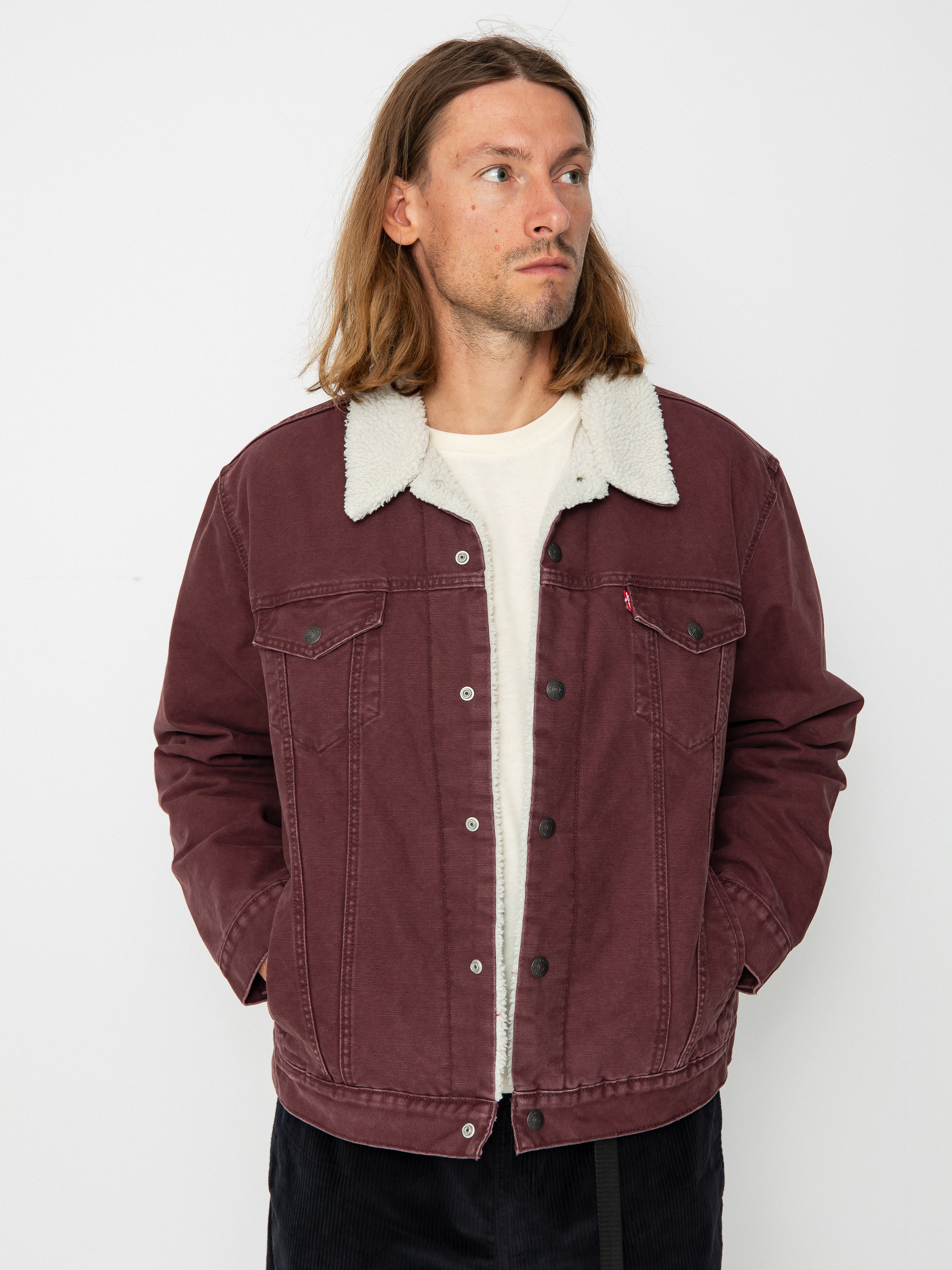 Bunda Levi's® Type 3 Sherpa Trucker - hnědá (decadent chocolate)