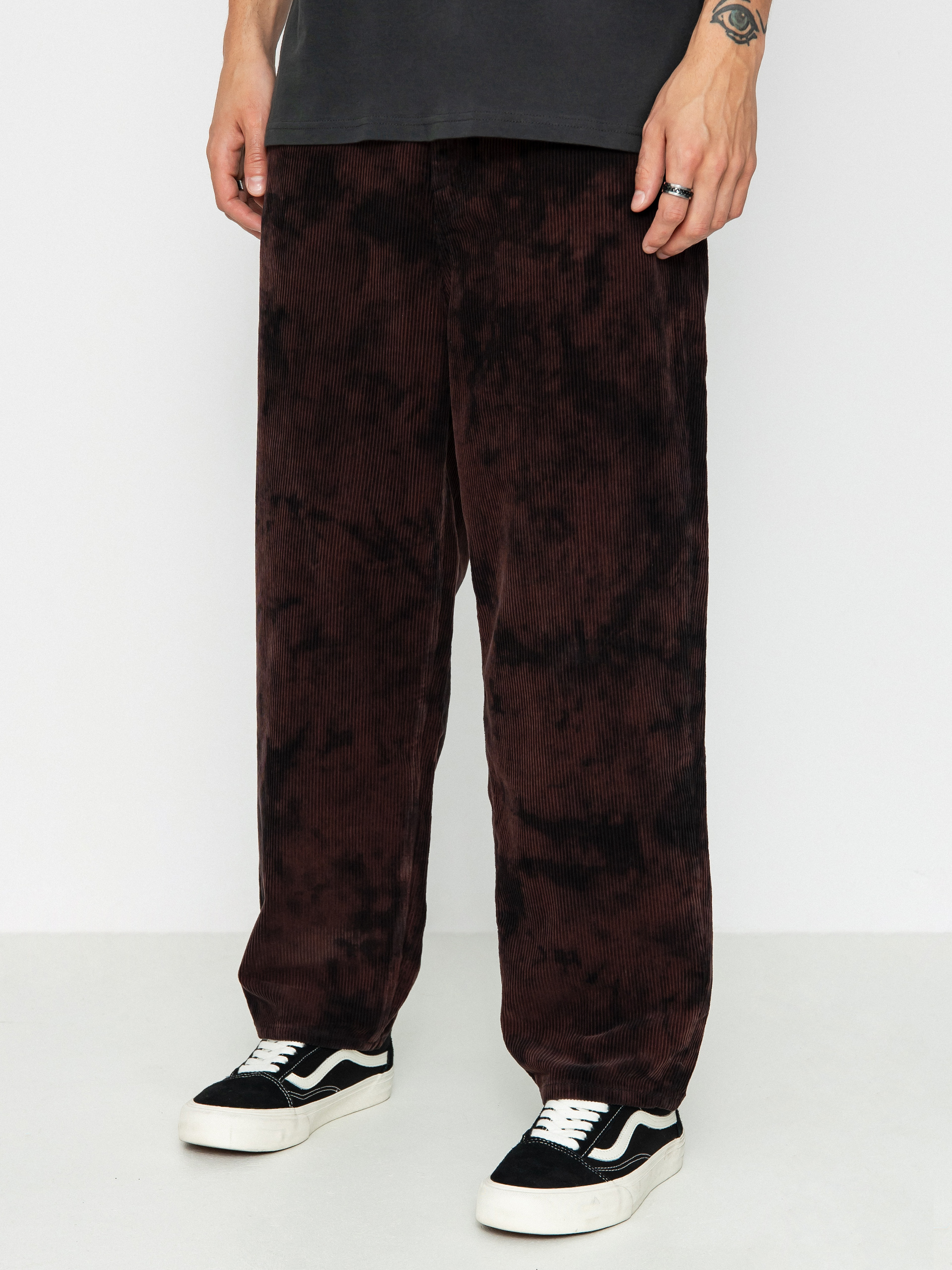 Kalhoty Volcom Billow Tapered Cord - hnědá (bitter chocolate)