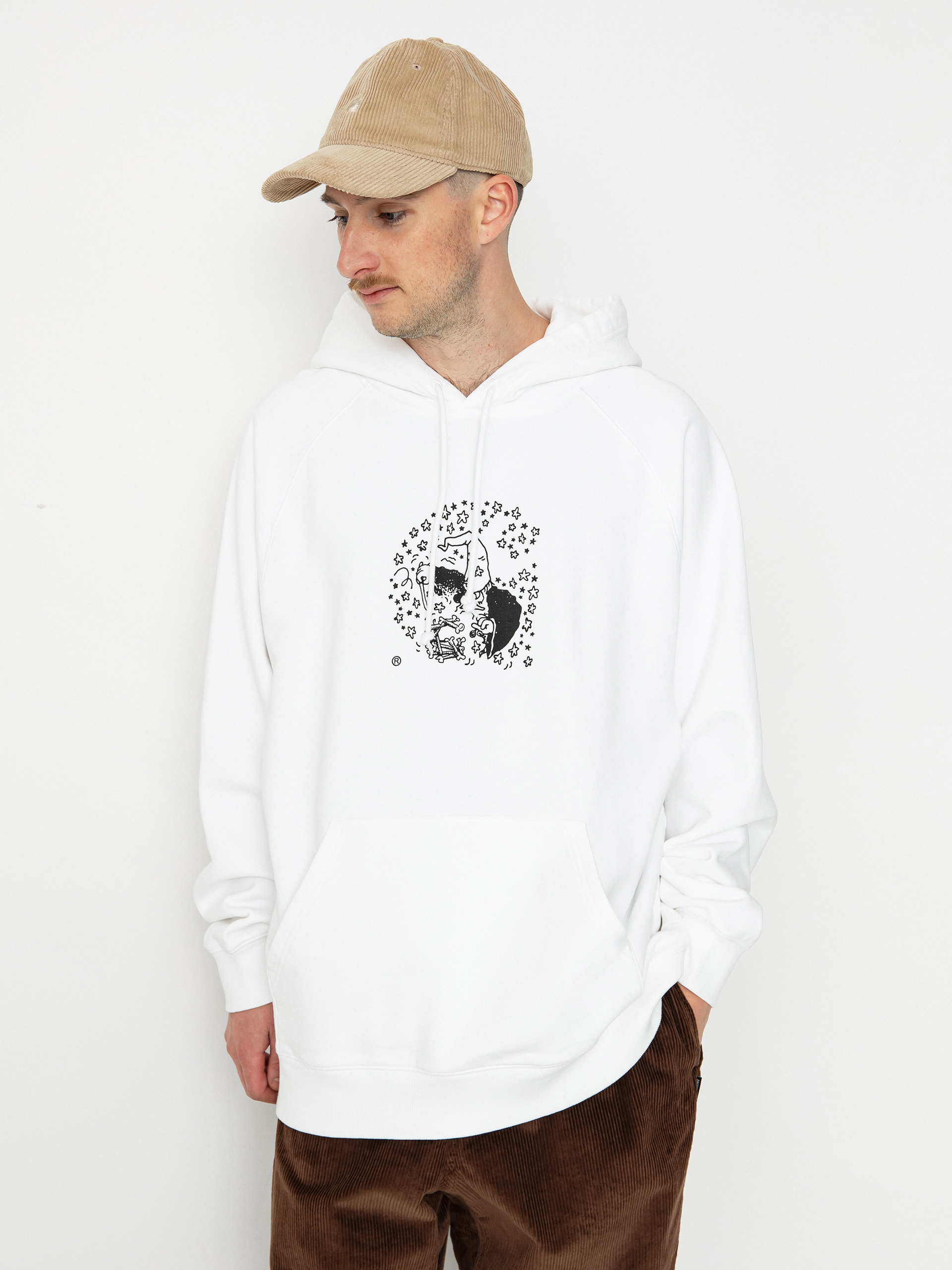 Mikina s kapucí Carhartt WIP Hocus Pocus HD - bílá (white/black)