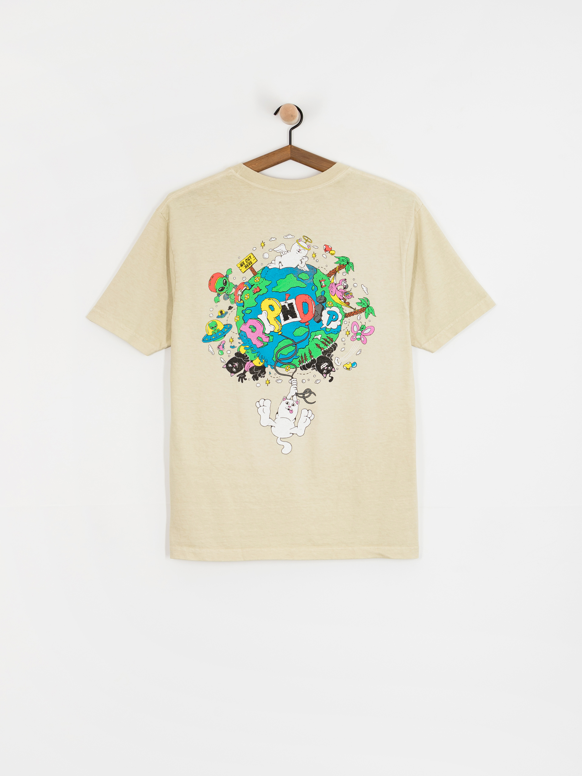 Tričko RipNDip Nerm World - béžová (sand)