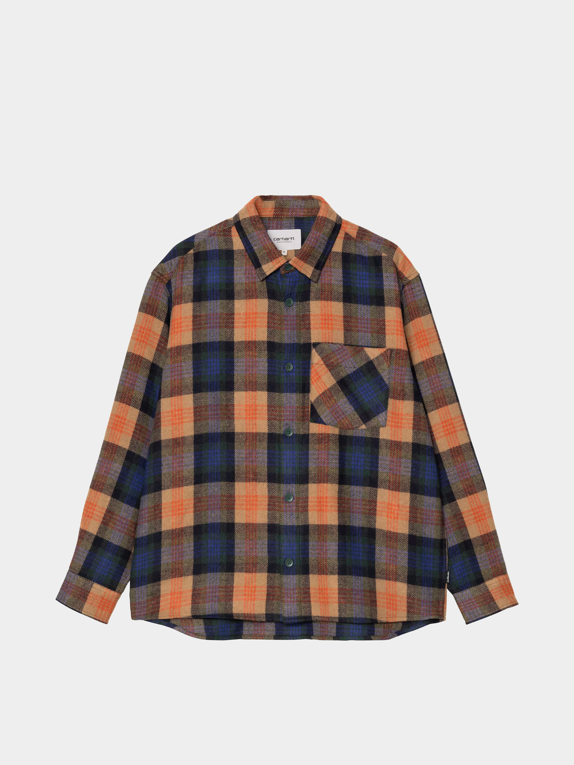 Košile Carhartt WIP Dern - námořnická modrá, oranžová (dern check ...
